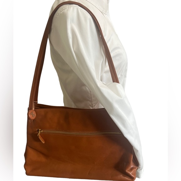 Monsac | Bags | Monsac Original Leather Carmel Colored Shoulder Bag In ...